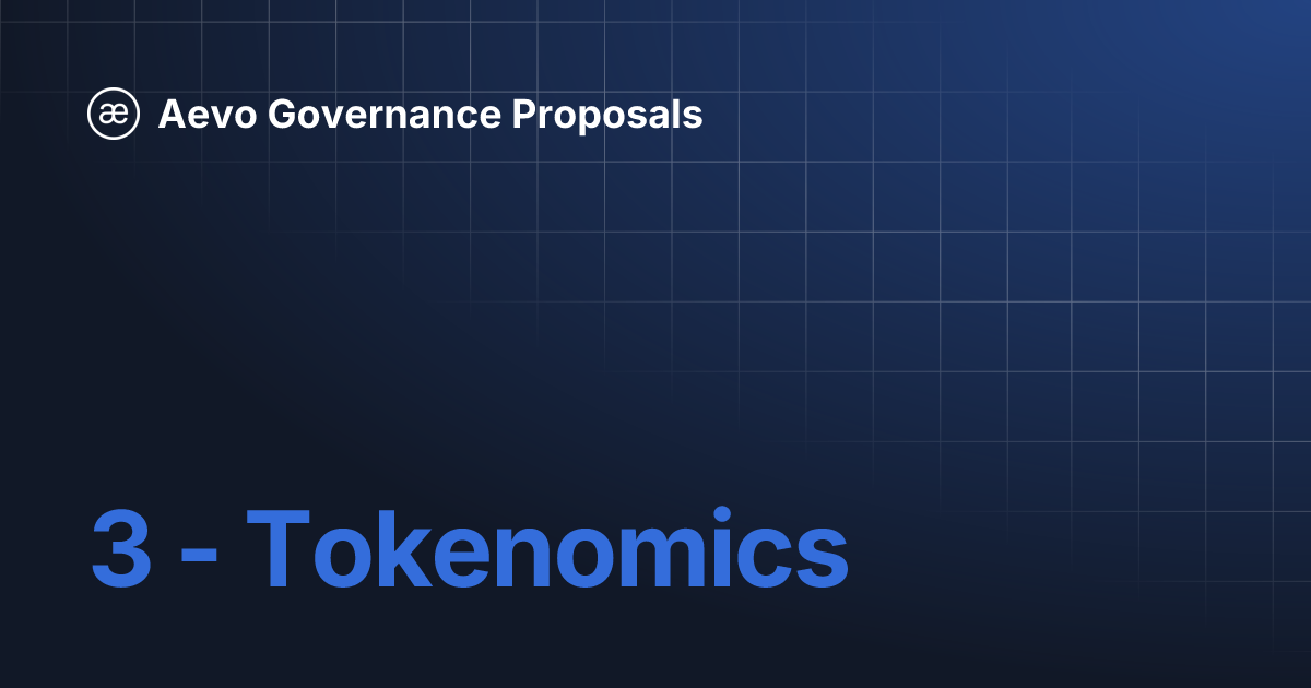 3 - Tokenomics | Aevo Governance Proposals